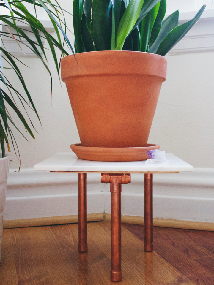 FOXTAIL + MOSS: MAKE // Marble and Copper Plant Stand