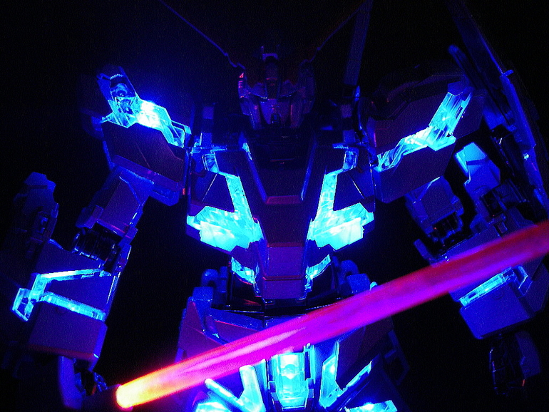 HG Unicorn Gundam Blue Psycho Frame version with LED Custom Build