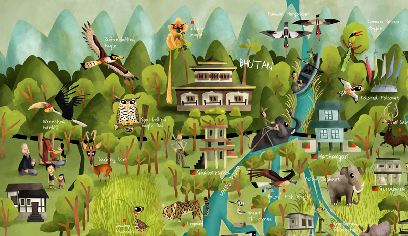 Green Humour: Manas National Park- an Illustrated Map