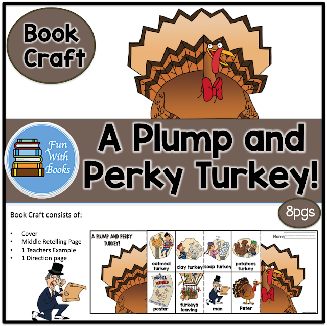 A PLUMP AND PERKY TURKEY! BOOK CRAFT ~ Book Units by Lynn