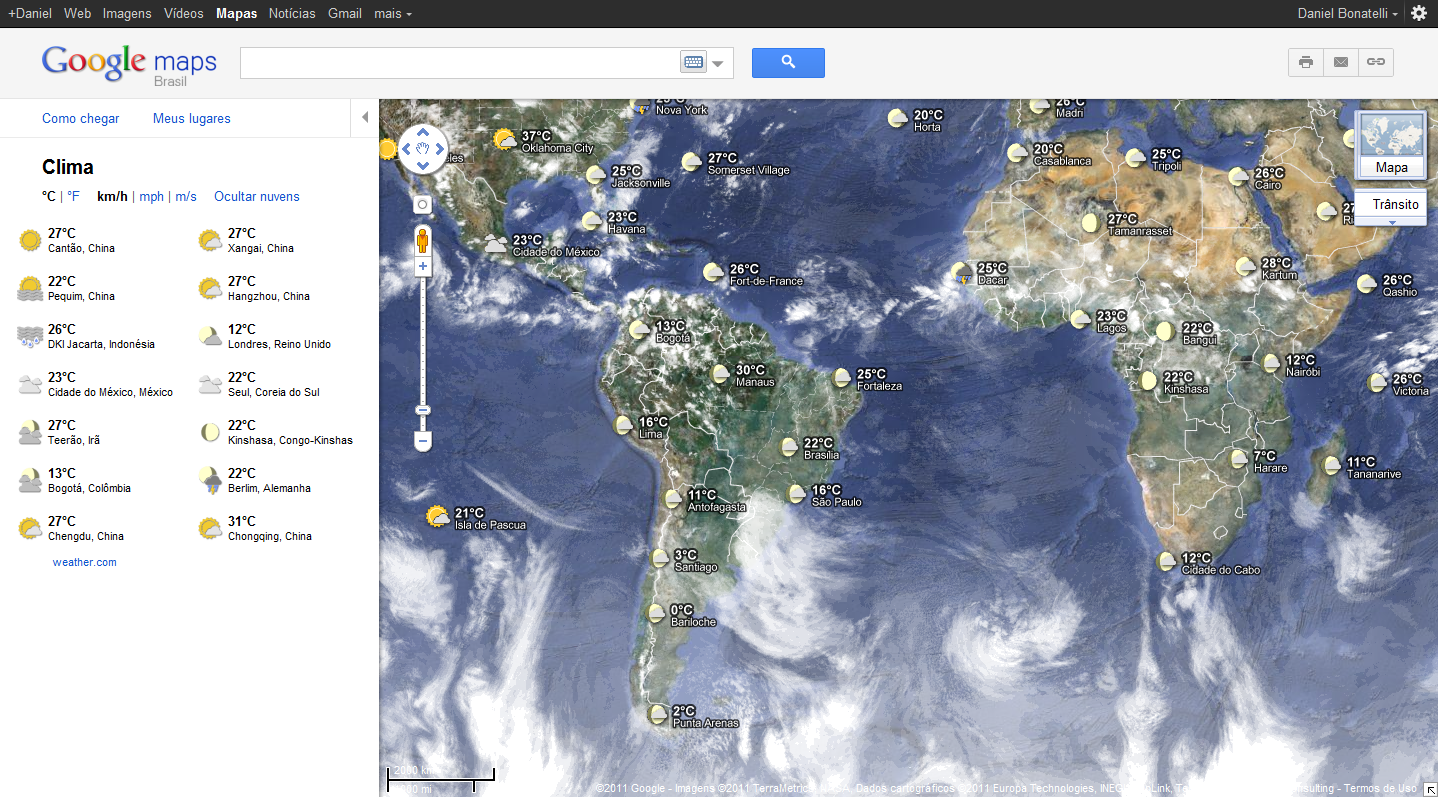 Google Maps incorpora previsão do tempo | BLOG - Prof. Daniel Bonatelli