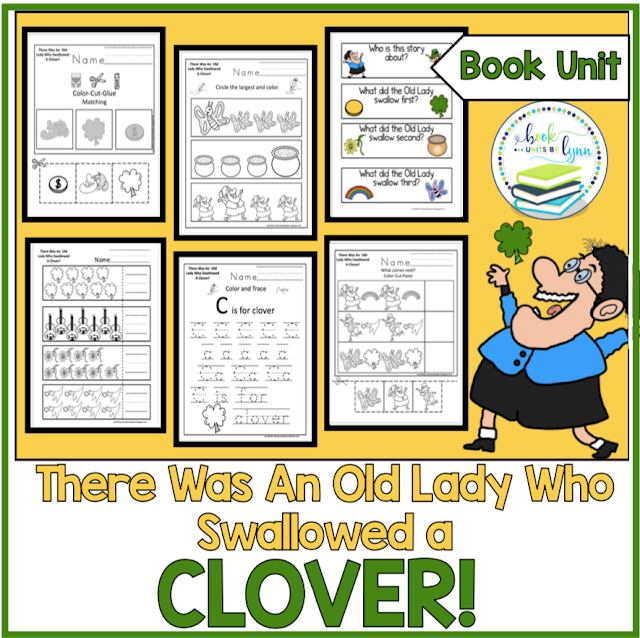 THERE WAS AN OLD LADY WHO SWALLOWED A CLOVER! ~ Book Units by Lynn