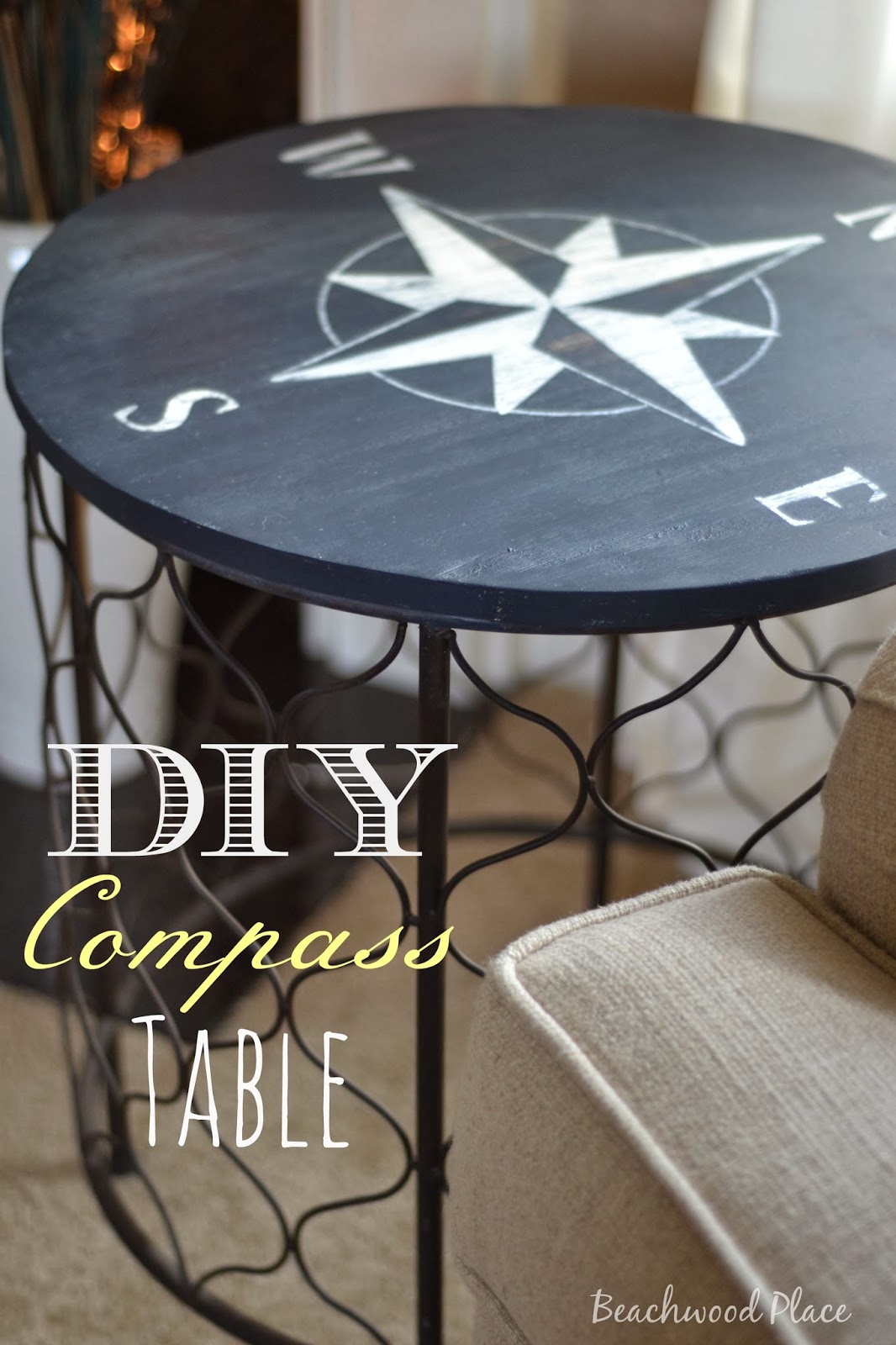 Beachwood Place: DIY Coastal Compass Table