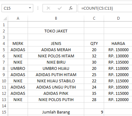 fungsi count countif dan countifs pada excel beserta contohnya ~ Abi ...