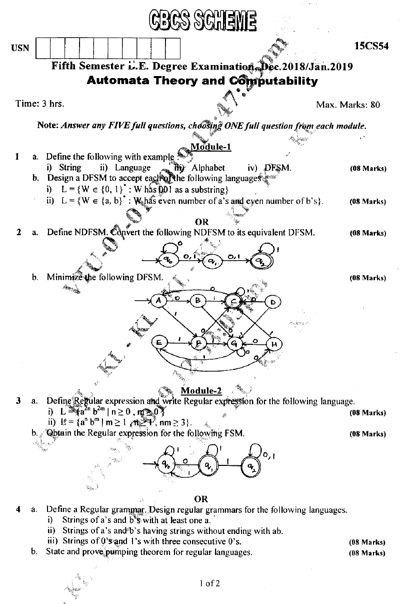 Visvesvaraya Technological University B.E. COMPUTER SCIENCE (CBCS ...
