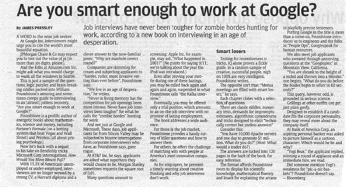 Are you smart enough to work at Google? ~ GeniusTribes Training Resources