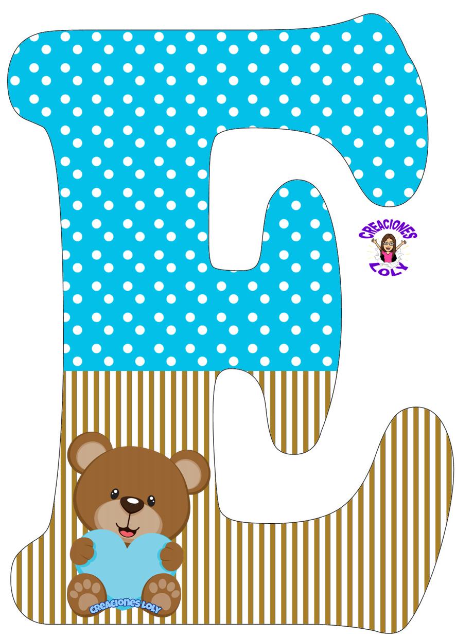 Creaciones Loly: Abecedario Osito Marrón