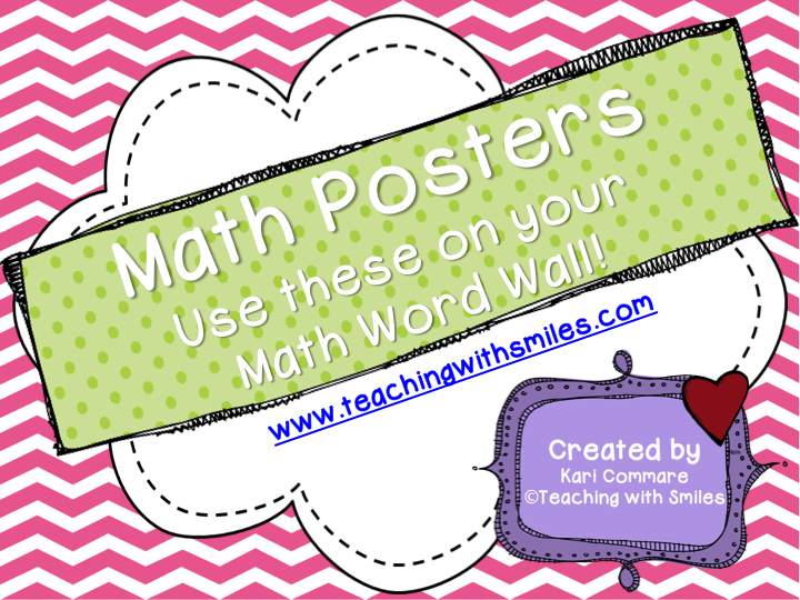 Teaching with Smiles: Math Word Wall Posters
