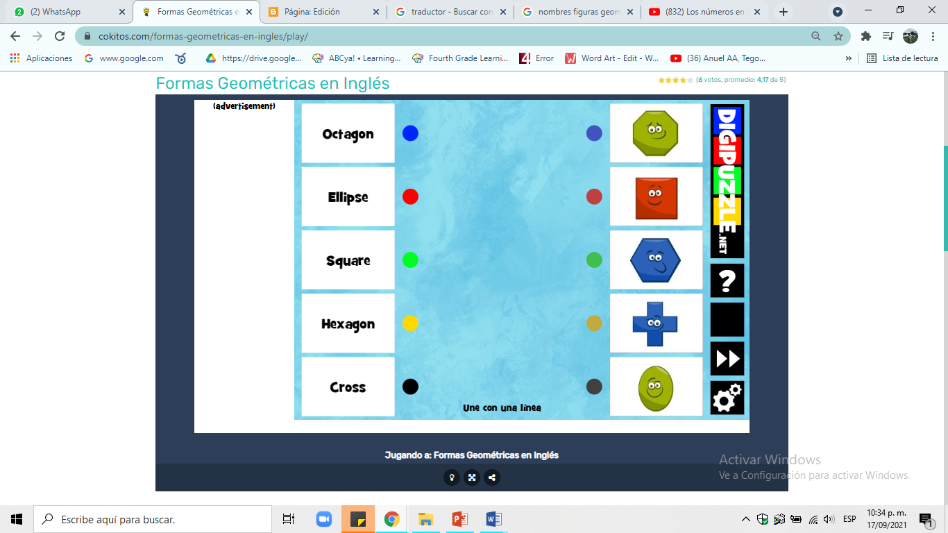 JUEGO, RIO Y APRENDO INGLÉS: FIGURAS GEOMÉTRICAS