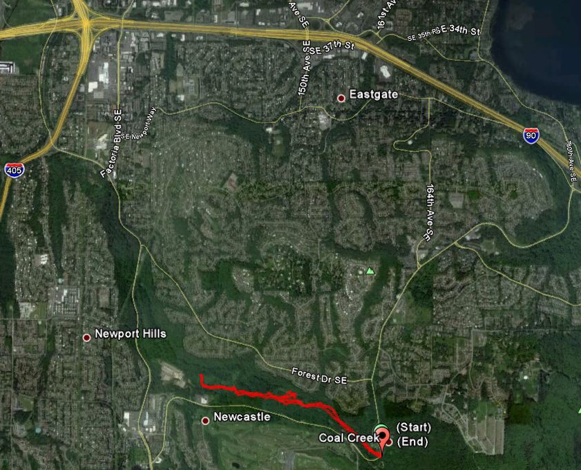 Trial Run: Suburban Hiking in Newcastle, WA 9-4-2011