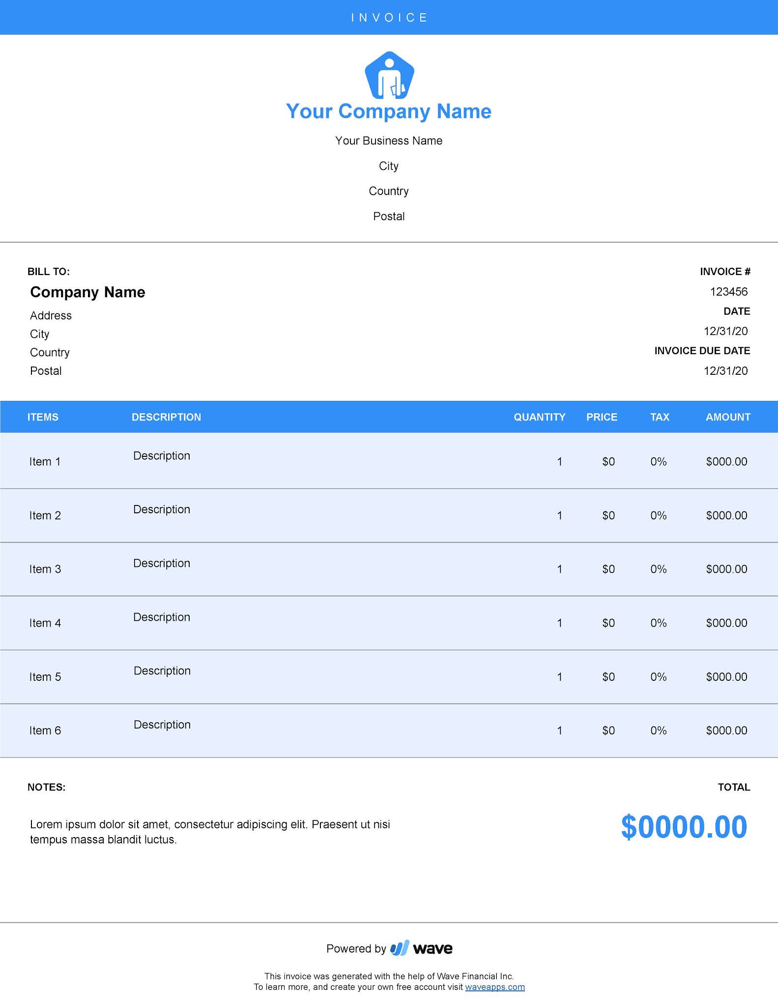 Invoice Professional Services - Invoice Template