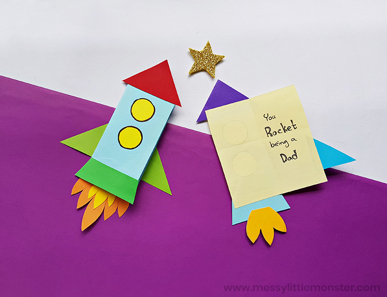 Father s Day Card Rocket Craft Messy Little Monster Father s Day Card Rocket Craft Messy Little Monster