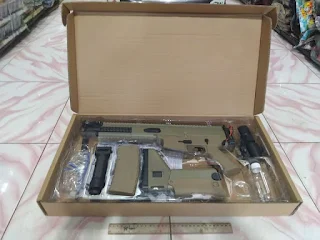 Review Water Gel Gun SCAR Submachine Gun - BangIzalToy.Com