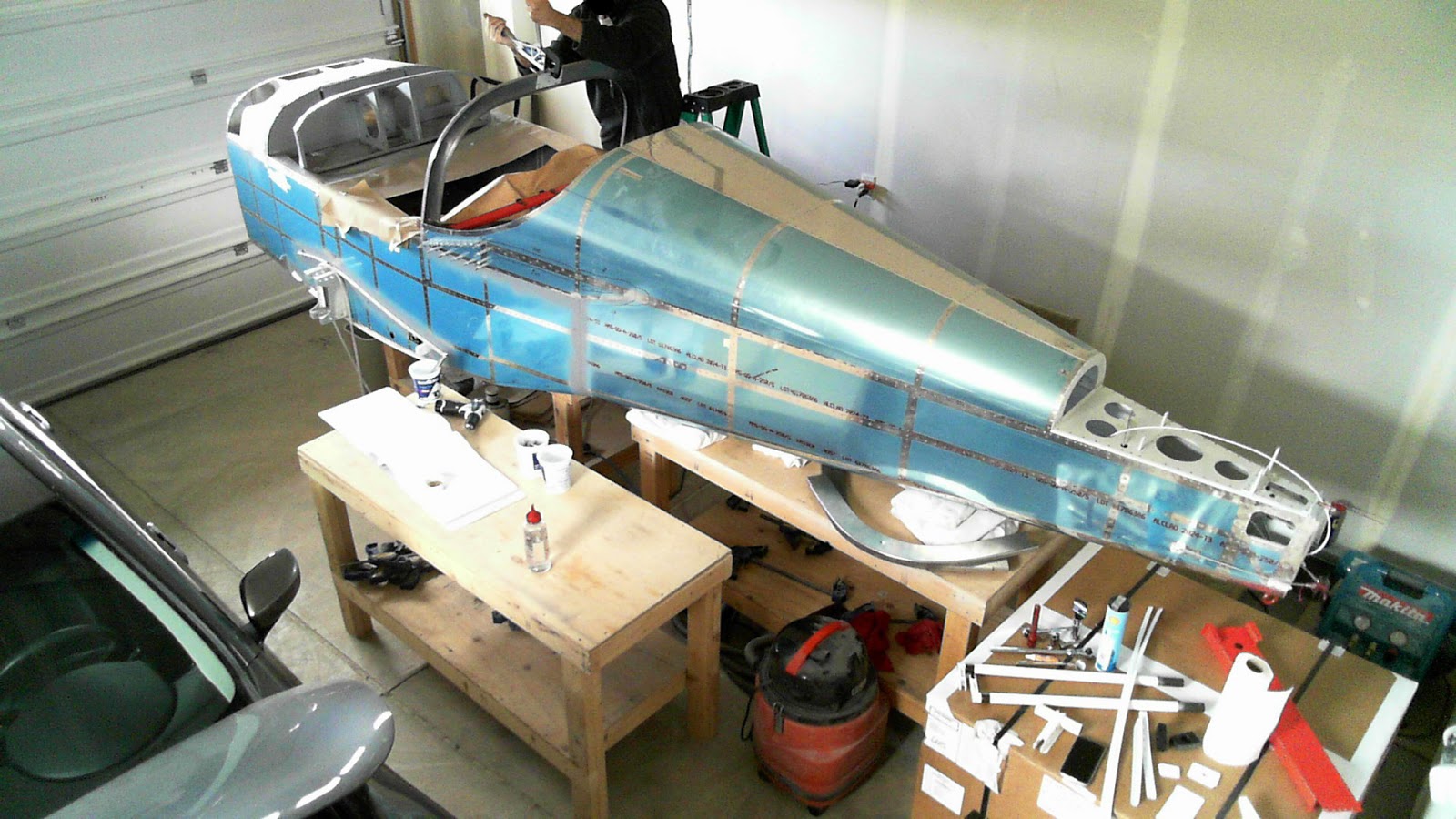 E's Van's RV-14A: Fuselage: Roll over structure. Completed.