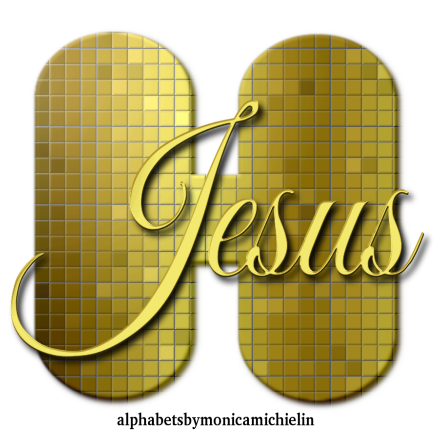M. Michielin Alphabets: 3-GOLDEN ALPHABET GOLD 'JESUS'