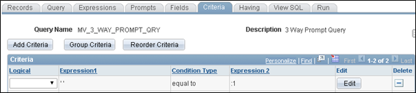 Oracle PeopleSoft Notes: PS Query - Extensive use of Expression and Prompts