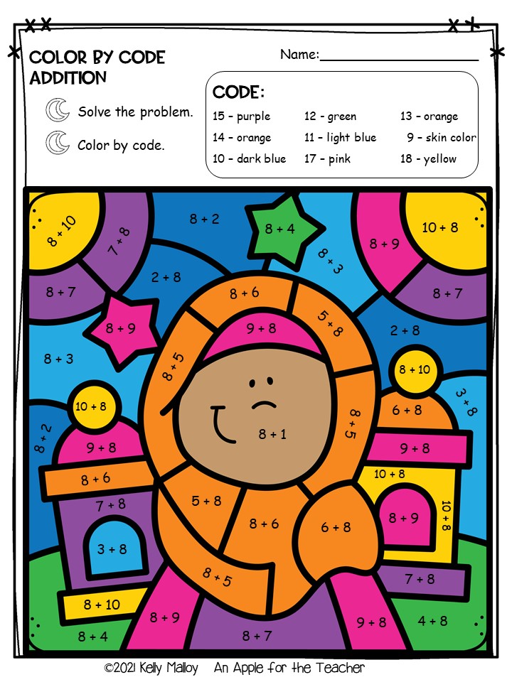 An Apple For The Teacher: Ramadan Color By Number Math Facts Practice ...