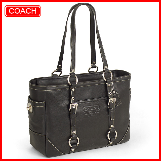 Coach Black Leather Gallery E/W Tote #12343