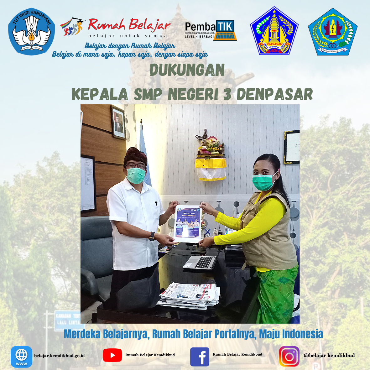 BERBAGI UNTUK SEMUA: DUKUNGAN KEPALA SMP NEGERI 3 DENPASAR