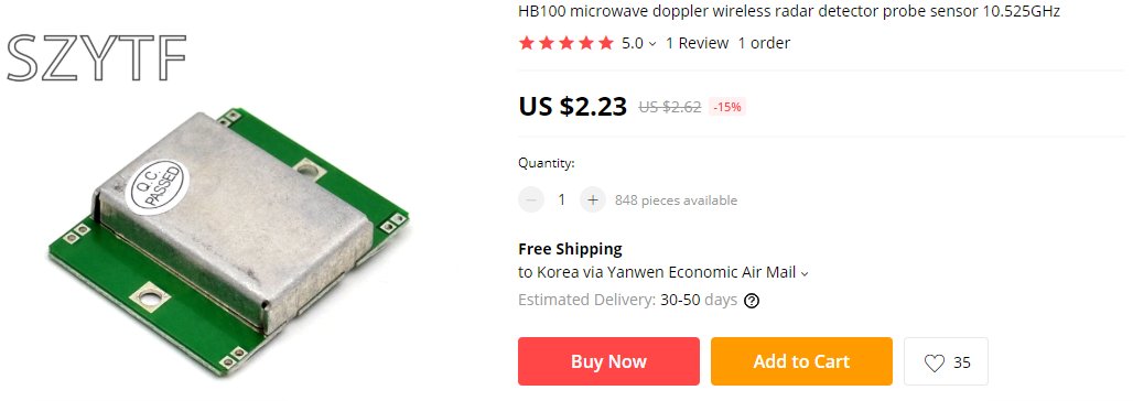 Hardware | HB100 도플러 속도센서 DIY 해보기