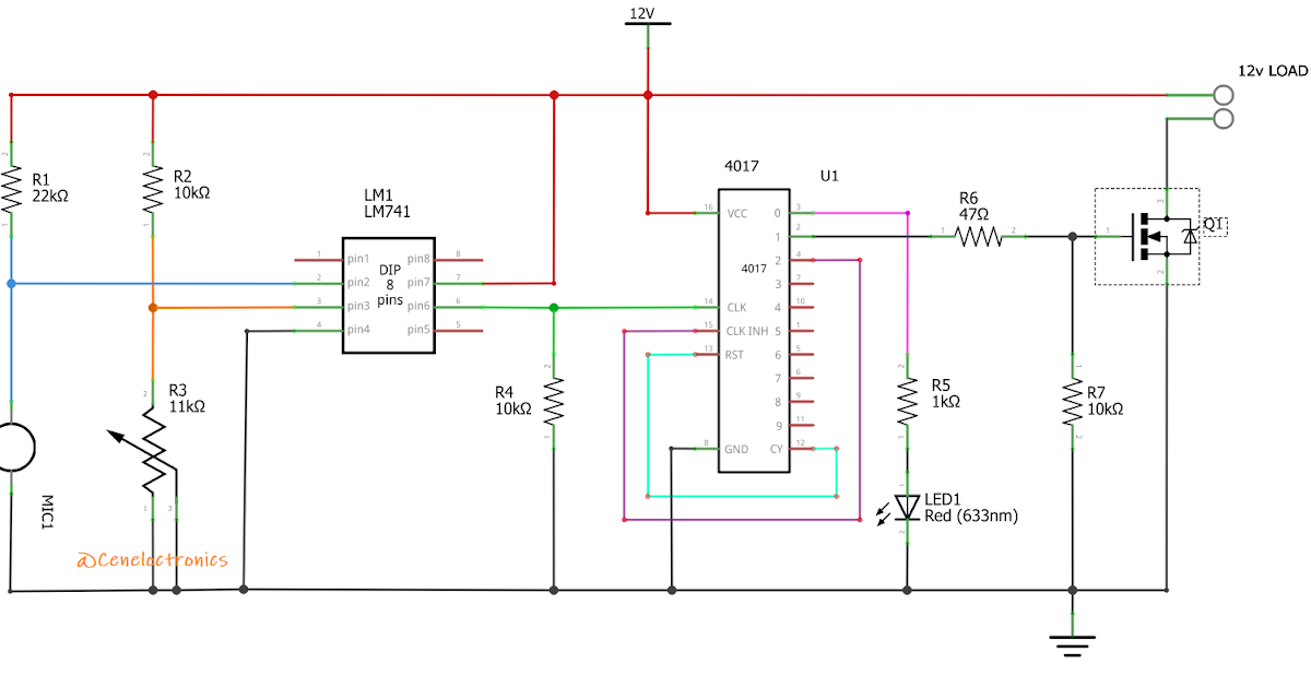 Simple Clap Switch Using IC 741 and 4017