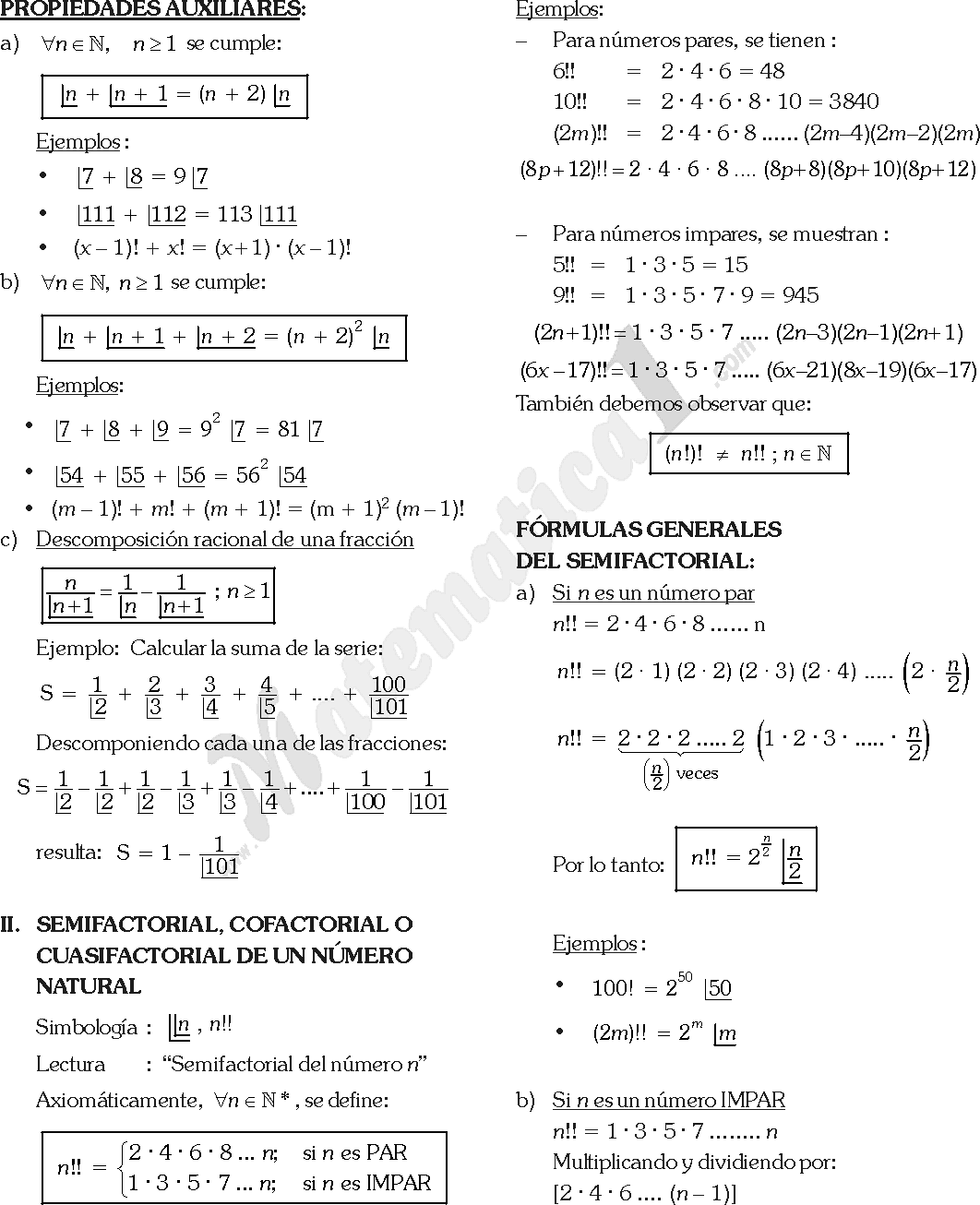 FACTORIAL DE UN NUMERO Y NUMERO COMBINATORIO EJERCICIOS RESUELTOS PDF