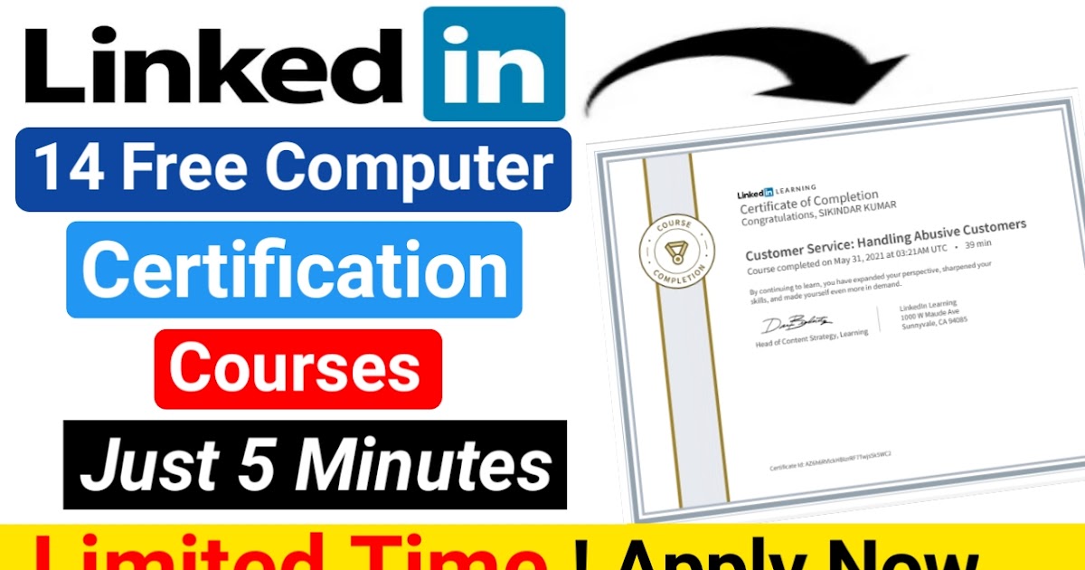 Free Certification Course from LinkedIn ~ MyGuruG Tutorials