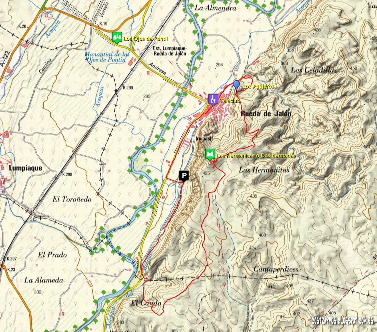 Amuso: Las Hermanicas desde Rueda de Jalon, ruta circular. Ojos de Pontil.