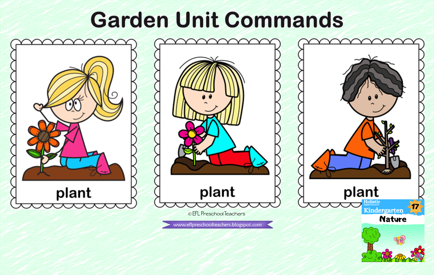 ESL/EFL Preschool Teachers: Garden Unit Cutouts for Kindergarten ESL