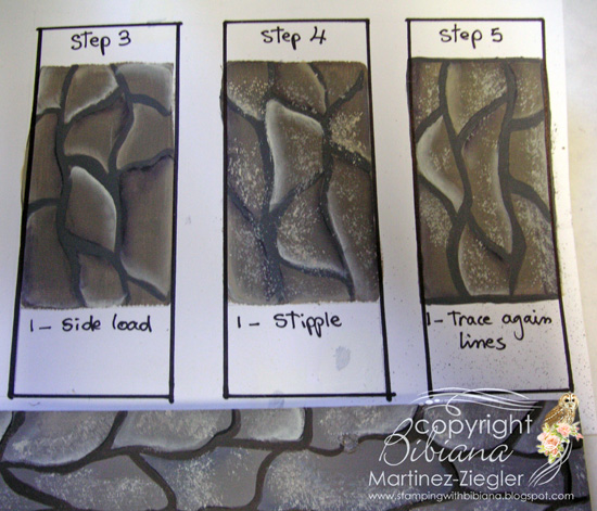 Stamping with Bibiana: How to paint a cobblestone path...