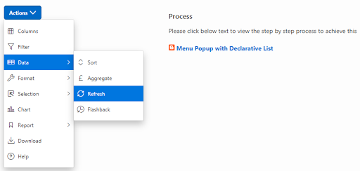 Menu Popup with Declarative List in Oracle APEX