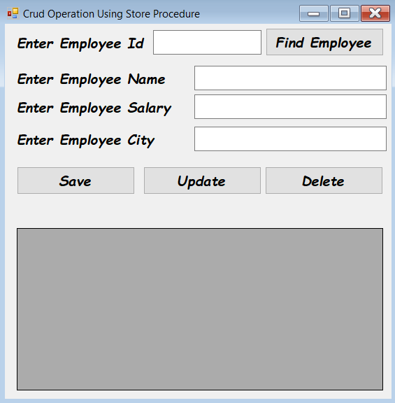 CRUD Operation in C# Windows Form Application Using Store Procedure