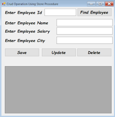CRUD Operation in C# Windows Form Application Using Store Procedure