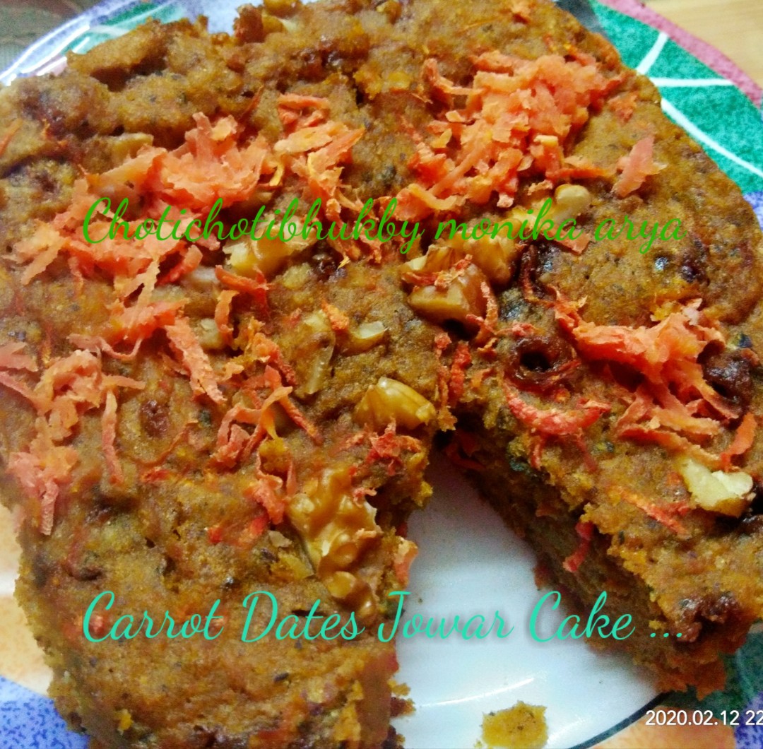 Carrot Dates Jowar Cake. Easy and Quick moist cake recipe with no sugar ...