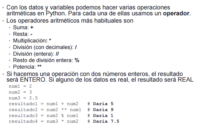 TIC2BACHSEGOVIA: PYTHON 3. VARIABLES NUMÉRICAS
