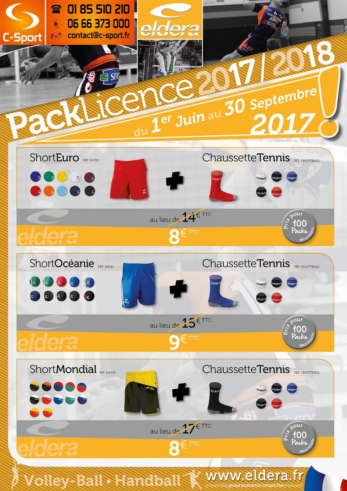 C-Sport >>> Les packs Licence Eldera pour le handball et le volley ...