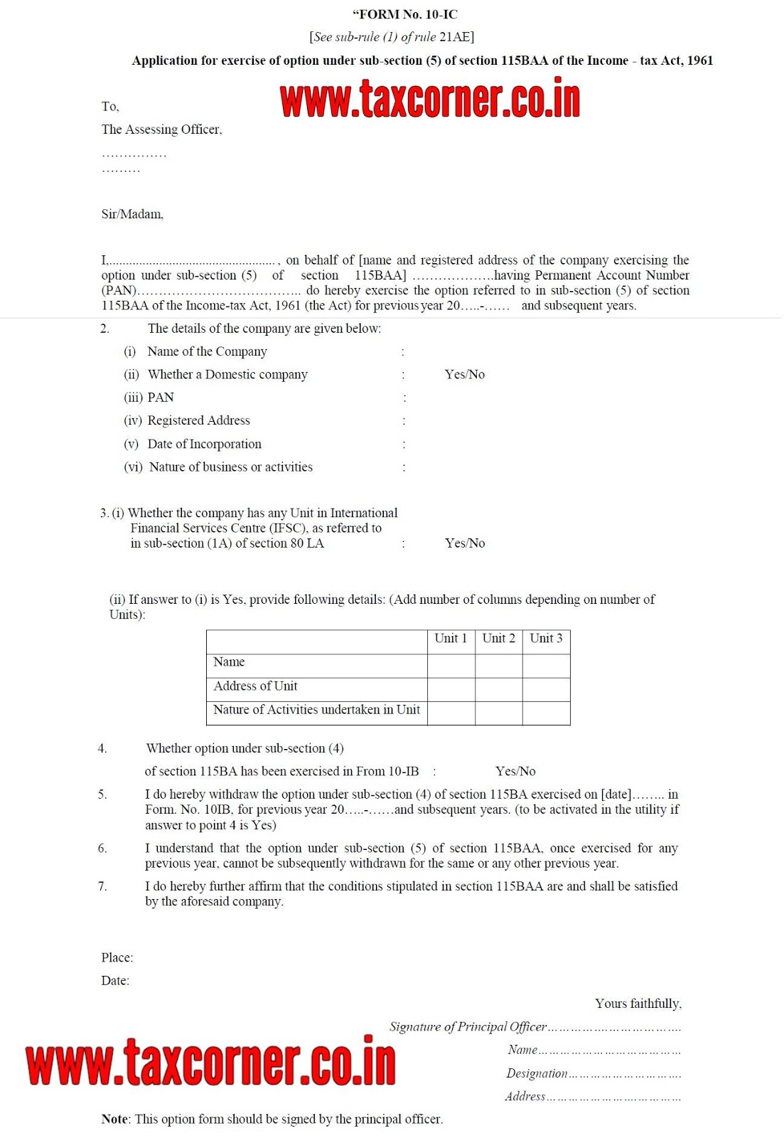 CBDT notifies Form No 10-IC and 10-ID for opting section 115BAA and 115BAB