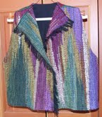 CENTERING WITH FIBER: A students Saori loom woven valentine vest