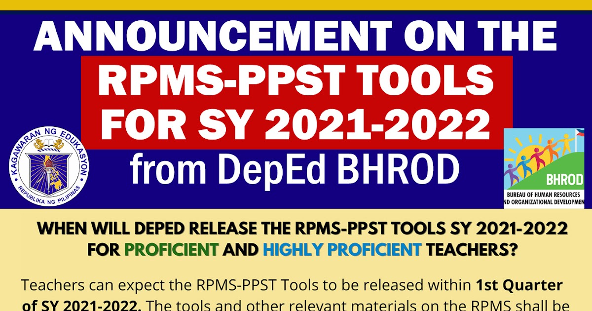 Announcement On The RPMS PPST Tools For SY 2021 2022 DepEd BHROD announcement-on-the-rpms-ppst-tools-for-sy-2021-2022-deped-bhrod