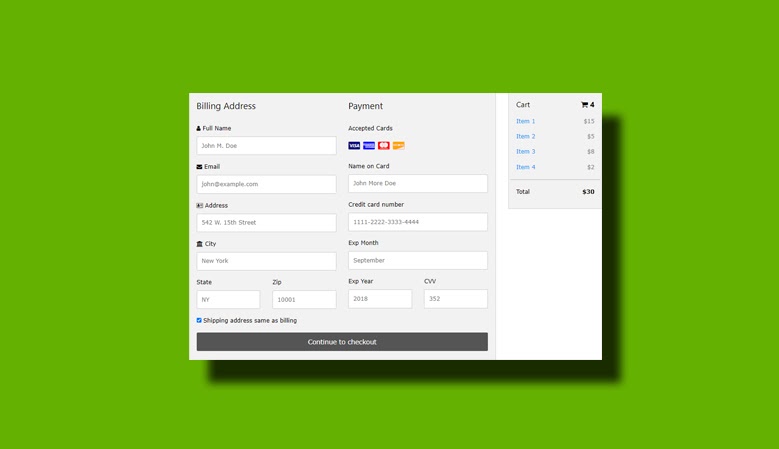 Cara Membuat Checkout Form pembayaran Html CSS ZTN CODING