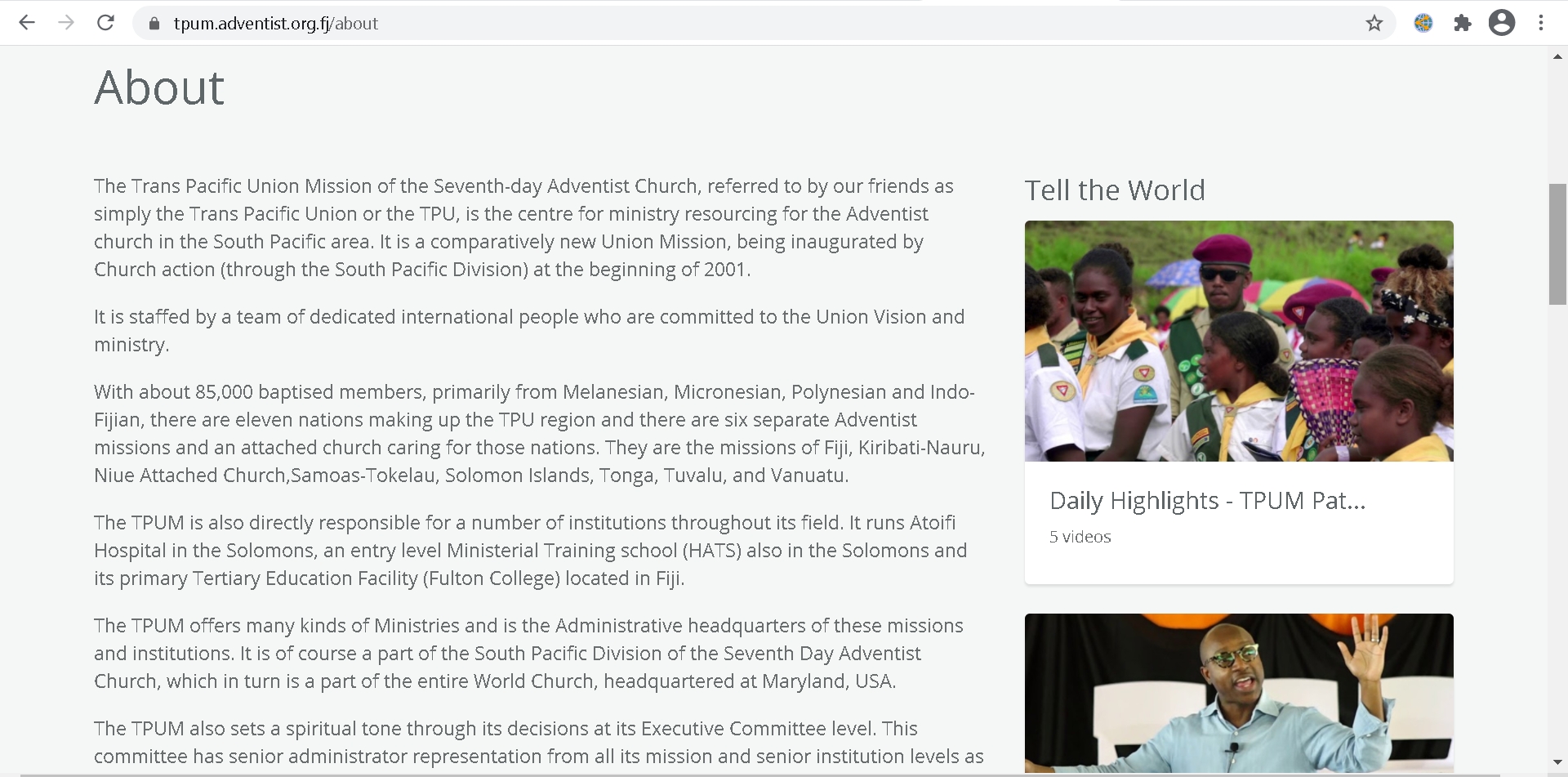 Seventh-day Adventist - South Pacific Division 2022