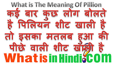 Pillion का मतलब क्या होता है | What is the meaning of Pillion in Hindi ...
