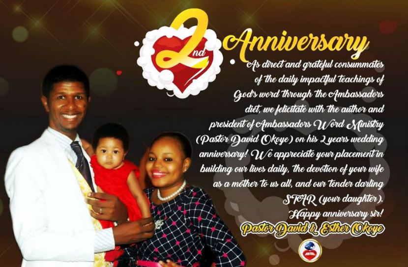 Pastor David Okoye And Wife, Pastor Esther Celebrates 2nd Marriage ...