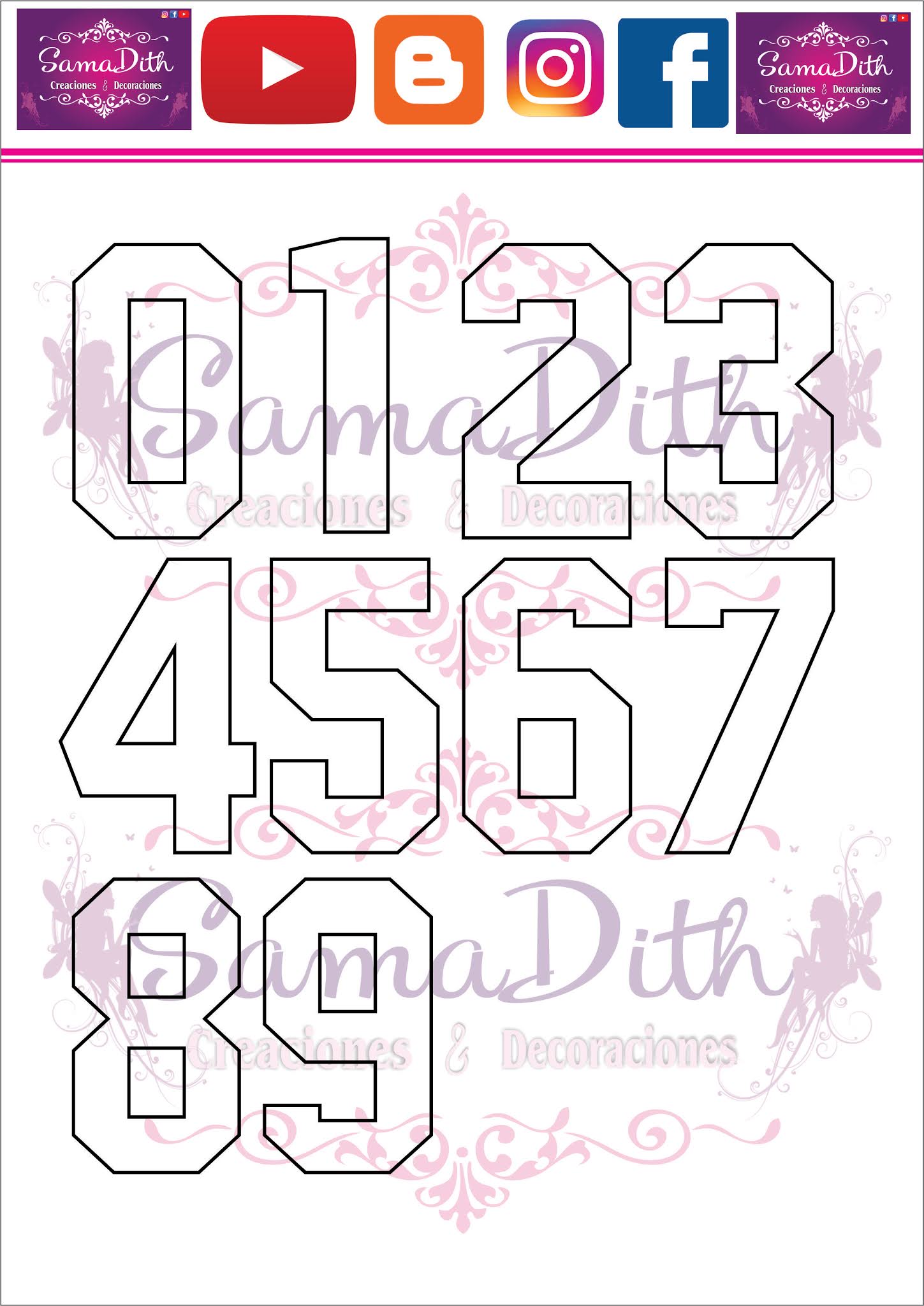 Creaciones Samadith Peru: MOLDE NUMEROS 3 COLLEGE SOLID