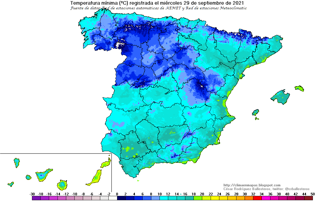 Mapas y gráficos climatológicos: Temperaturas máximas y mínimas ...