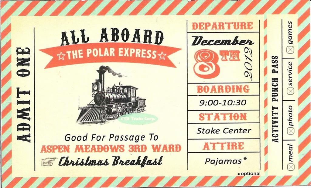 Polar Express Ticket Invitations