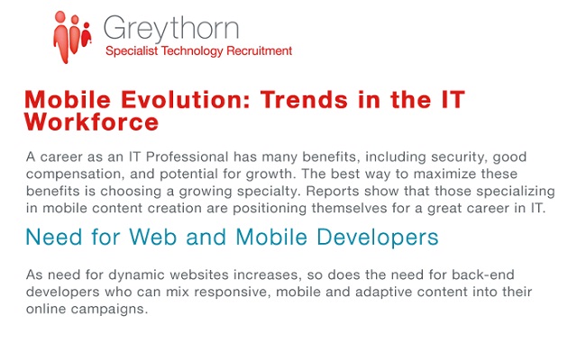Mobile Evolution: Trends in the IT Workforce #infographic - Visualistan