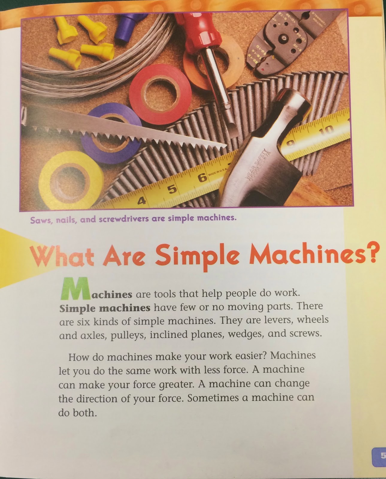 Creative Connections in the Classroom: Simple Machines and Main Idea