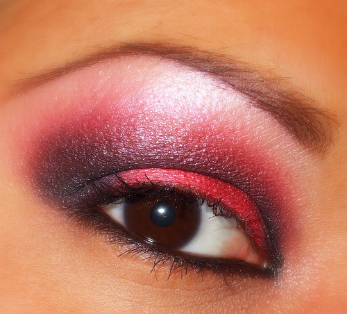 red eye makeup ~ Christine O'Donnell