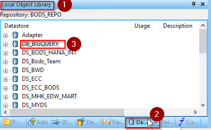 How to load data to the BW source to Google Big Query through SAP BODS